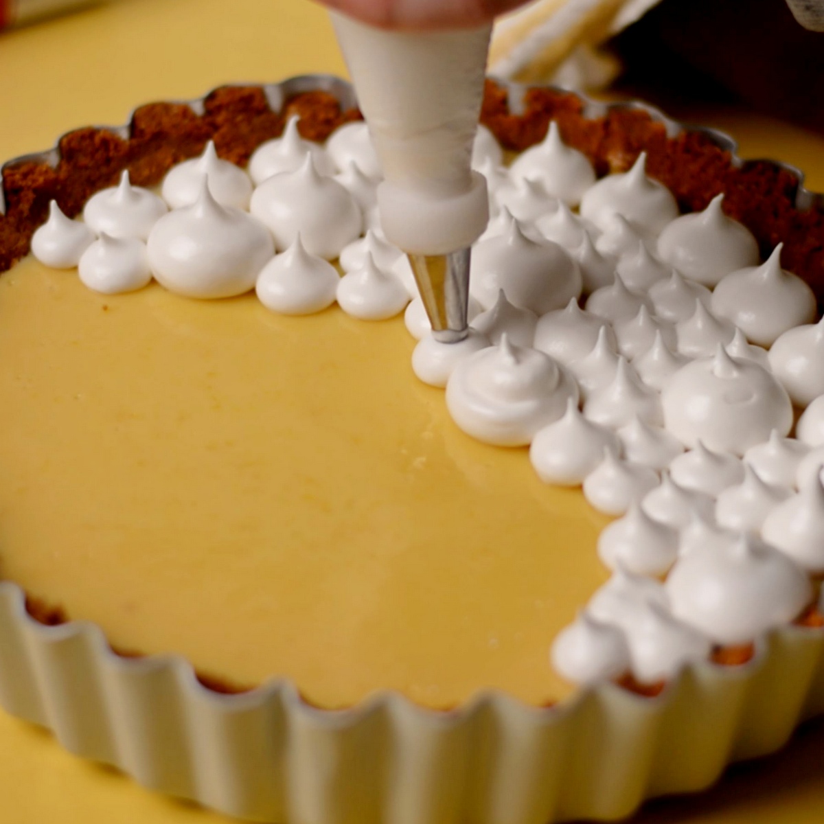 Lemon Meringue Pie with Biscuit Base - Joy to the Food