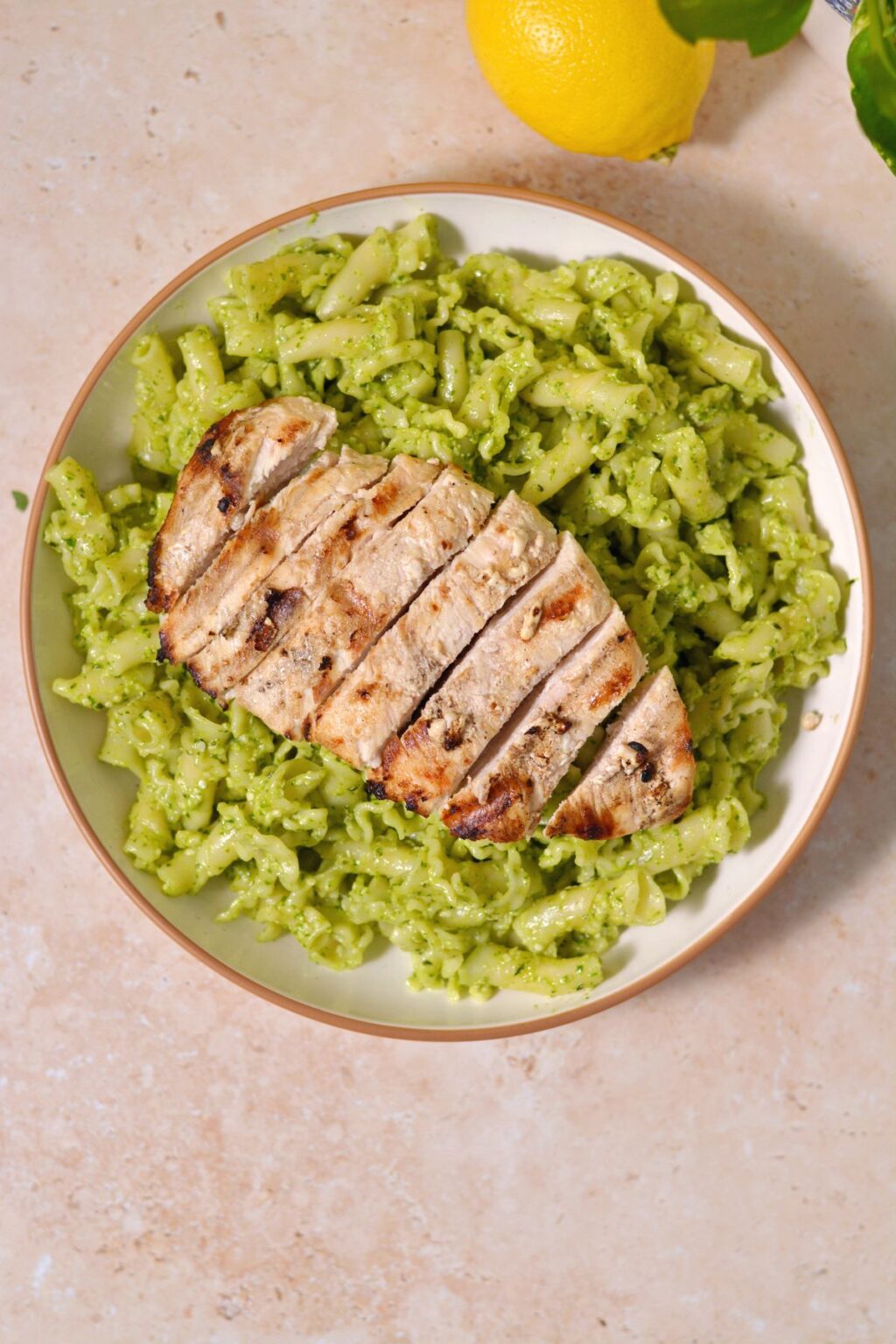 high protein pesto pasta with chicken - Joy to the Food