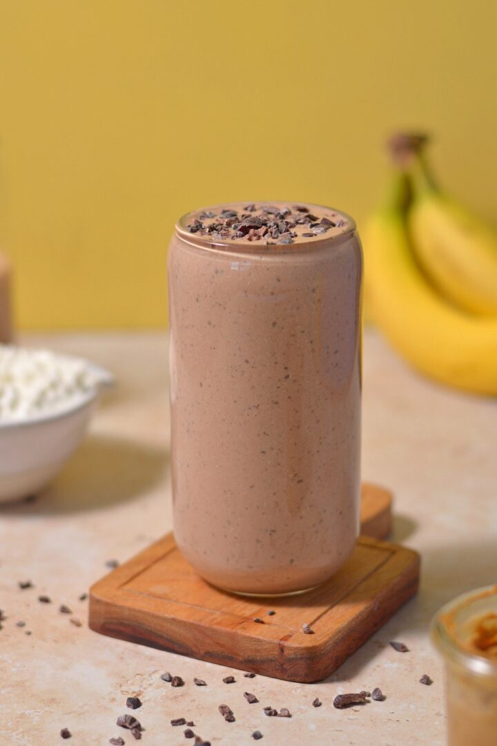 Chocolate Peanut Butter Protein Smoothie - Joy to the Food