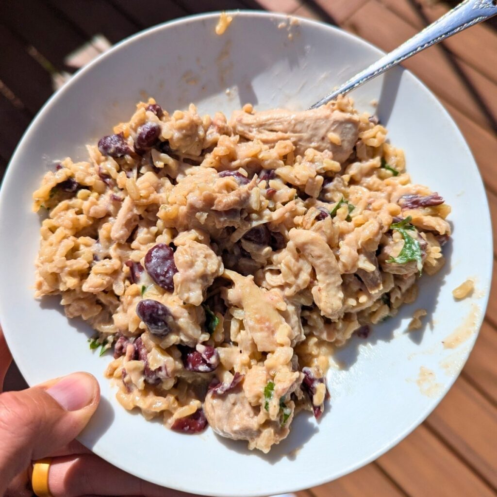 creamy chicken and rice with bone broth - Joy to the Food